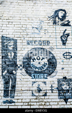 Graffiti street art poem on a wall in Shoreditch, East London Stock ...