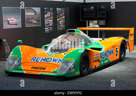 The Mazda MXR-01, displayed at the 2014 WEC Fuji, a Group C prototype ...