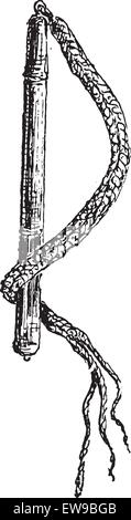 Knout, vintage engraved illustration. Dictionary of words and things ...