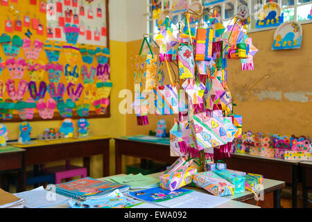 Kindergarten art and handiwork corner Stock Photo - Alamy