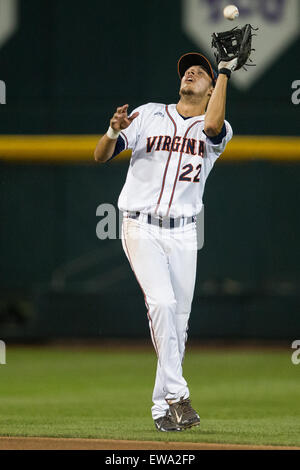 June 13, 2015: Virginia infielder Daniel Pinero #22 scores in action ...