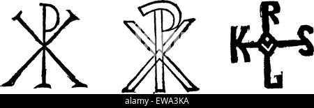 Christian illustration. Monogram of Jesus Christ - Chrismon. The sign ...