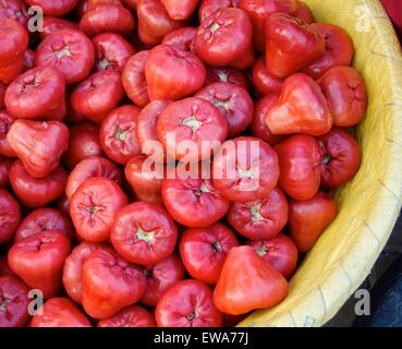 the red wax apples on the market for sale Stock Photo - Alamy