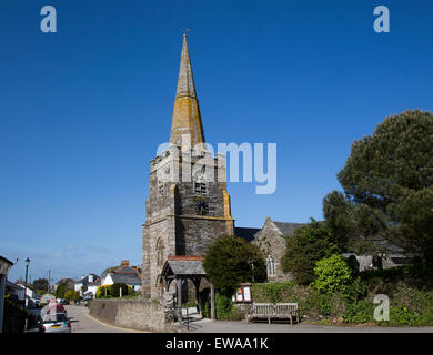 St Gerrans parish church, Roseland Peninsula, Cornwall, England, UK ...