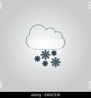 Cloud and snowflakes icon blue vector isolated Stock Vector Image & Art ...