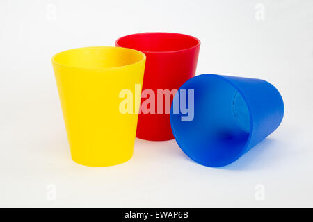 Cups, coloured cups, blue and red cups, plastic cups, pack of cups ...