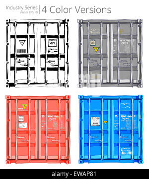 Loading red cargo container symbol. 3d illustration Stock Photo - Alamy