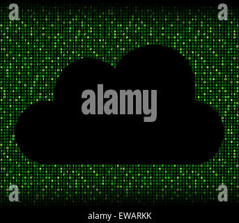 Cloud storage silhouette on hex code illustration Stock Photo - Alamy