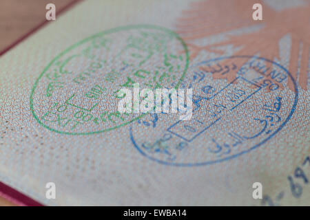 Entry and Exit passport stamps United Arab Emirates in a Canadian Stock ...