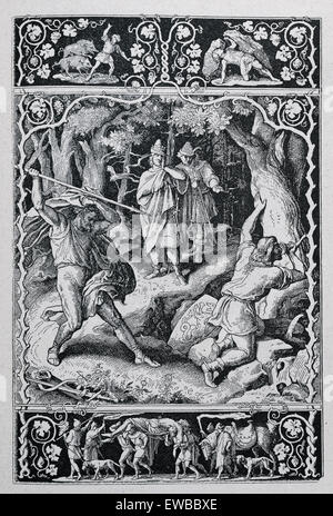 Siegfried and the dragon, Nibelungenlied, The Song of the Nibelungs ...