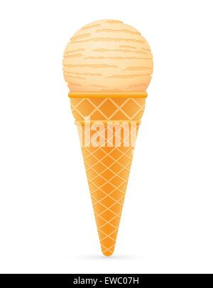 Various ice cream in waffle cones, popsicles, balls with confectionery ...