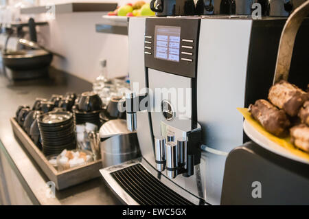 Tea and coffee making facilities in a hotel room Stock Photo: 53507816 ...