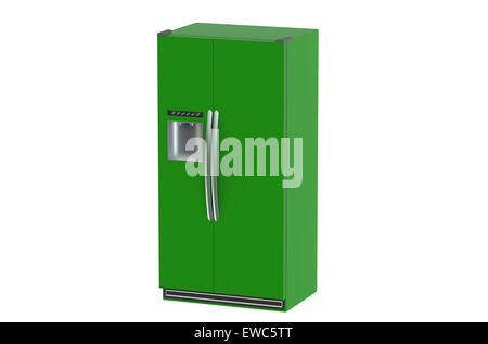 Modern fridge with side-by-side door system, 3D rendering Stock Photo ...