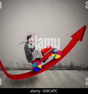 Driving uphill arrow Stock Photo - Alamy