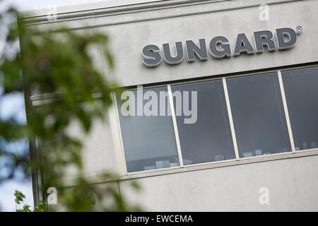 A logo sign outside of the headquarters of SunGard Data Systems in ...