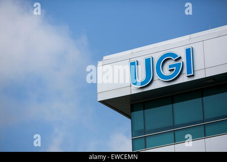 A logo sign outside of the headquarters of UGI Corporation, also known ...