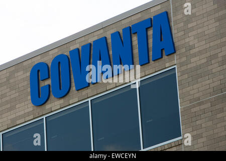 A logo sign outside of the headquarters of Covanta in Morristown, New ...