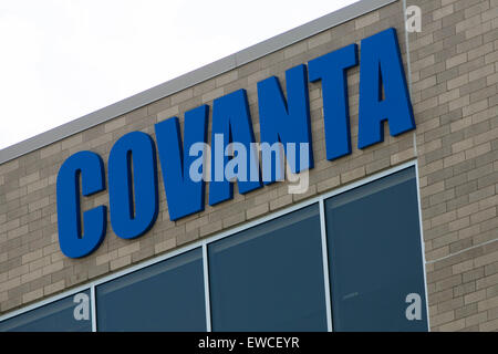 A logo sign outside of the headquarters of Covanta in Morristown, New ...