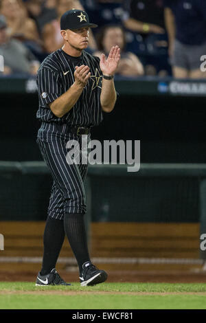 Vanderbilt head coach Tim Corbin watches from the dugout after an NCAA ...