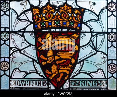 Stained glass window with the names King Edward IV and Anthony ...