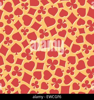 Seamless pattern with card suits - hearts, clubs, spades and diamonds ...