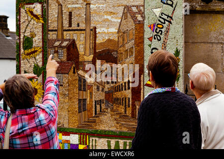 Well Dressing in Youlgreave Peak District Derbyshire England UK a local ...