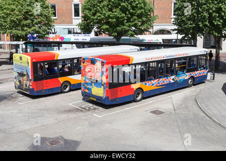 Canterbury Kent England UK Single decker bus waiting to take passengers ...
