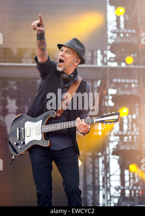 Hockenheim, Germany. 19th June, 2015. Guitarist Matthias Roehr of the ...