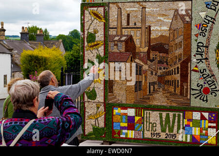 Well Dressing in Youlgreave Peak District Derbyshire England UK a local ...