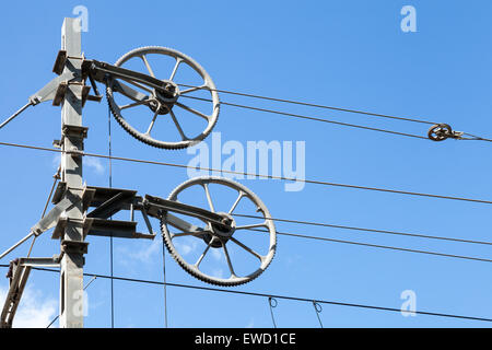Electric pole pulley Stock Photo - Alamy
