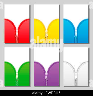 Colorful Zippers in different colors on white background Stock Photo ...