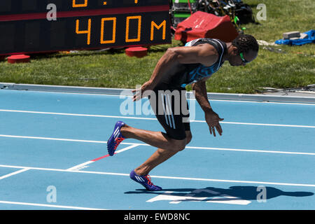 Christopher Brown (BAH) starting in the Men's 400m at the 2015 Adidas ...