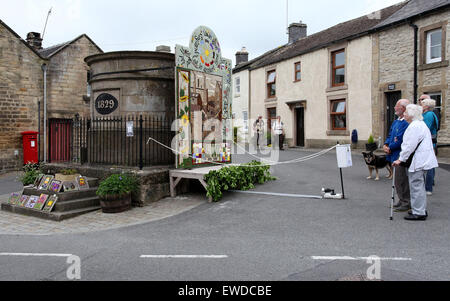 Well Dressing in Youlgreave Peak District Derbyshire England UK a local ...