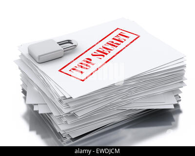 3d secret archive, Paper sheets on white background. 3d renderer ...