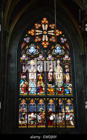 Stained glass window in Votive Church (Votivkirche), Vienna, Austria ...