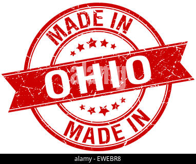 Ohio - made in red vintage isolated label Stock Photo - Alamy