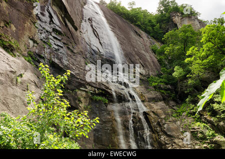 Hickory Nut Falls in Chimney Rock Park North Carolina USA. Color image ...