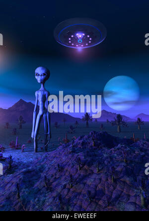 A Grey Alien On Its Homeworld, Of Zeta Reticuli Stock Photo - Alamy