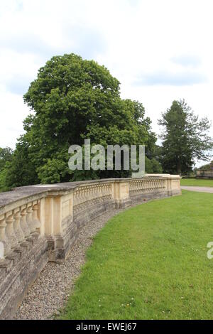 Beautiful stately mansion destroyed by fire surrounded by a stone ...