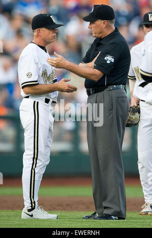 Vanderbilt head coach Tim Corbin watches from the dugout after an NCAA ...