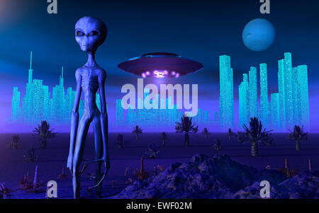 A Grey Alien On Its Homeworld, Of Zeta Reticuli Stock Photo - Alamy