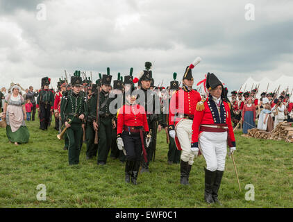 Reenactment of the Battle of Waterloo on the original battlefield in ...