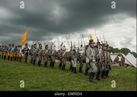 Reenactment of the Battle of Waterloo on the original battlefield in ...