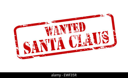 Rubber stamps with text wanted Santa Claus inside, illustration Stock Photo - Alamy