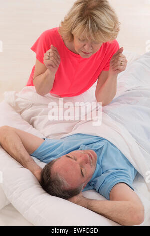 ELDERLY PERSON SNORING Stock Photo - Alamy