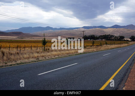 Mountains outside town of Worcester in the Western Cape, South Africa ...