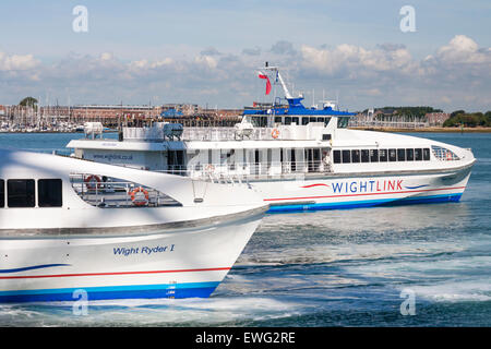 Wightlink passenger ferry between Ryde pier head Isle of Wight and ...
