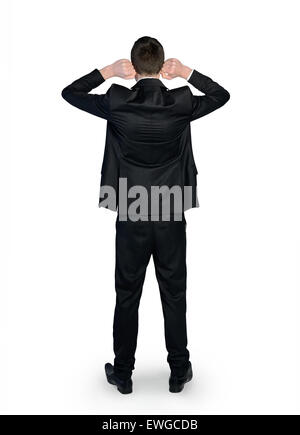 Back view of thinking business man Stock Photo - Alamy