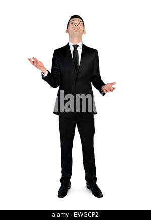 Isolated business man catch something Stock Photo - Alamy