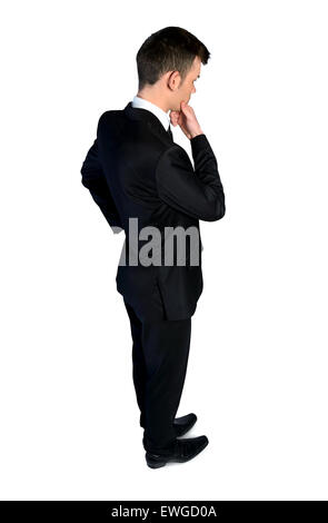 Isolated young business man think Stock Photo - Alamy